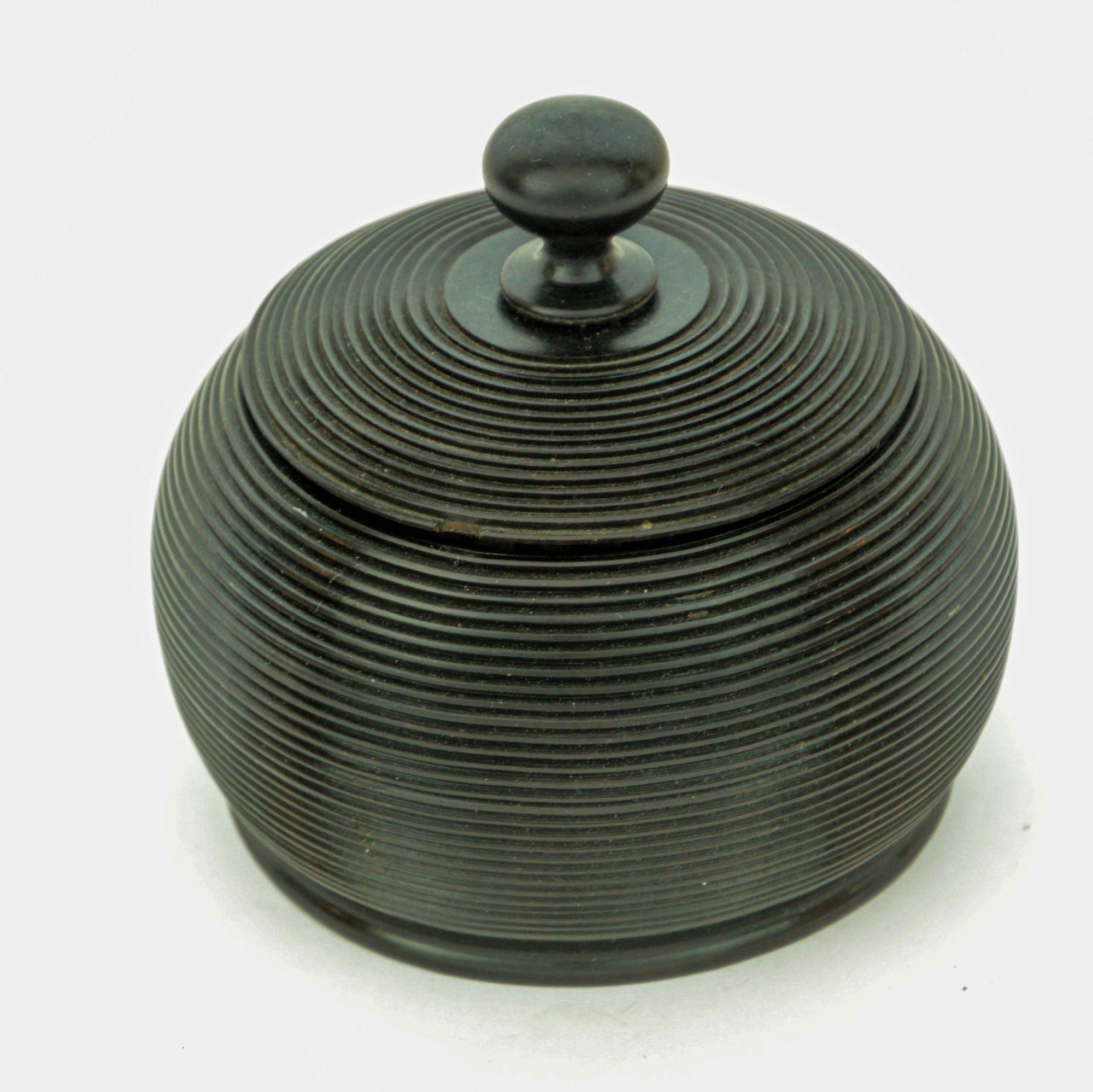 Vintage African Ebony Turned Wood Container For Sale at 1stDibs