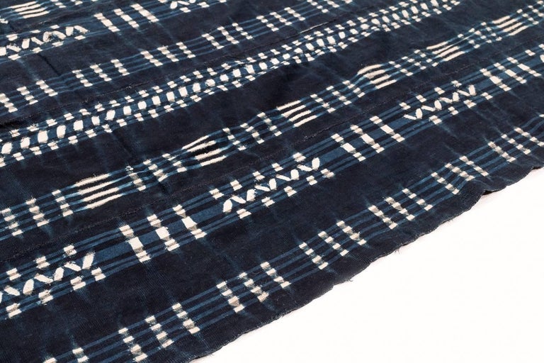 Vintage African Indigo Dyed Cotton Textile For Sale at 1stDibs