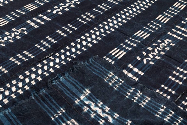 Vintage African Indigo Dyed Cotton Textile For Sale at 1stDibs