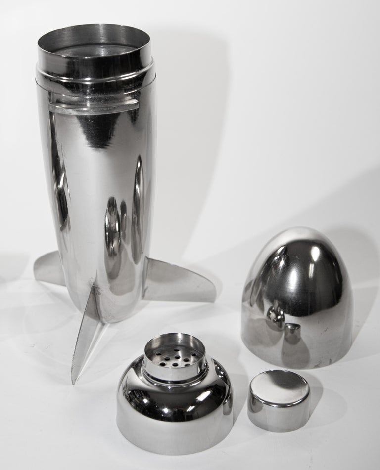 Vintage Airplane Form Cocktail Metal Shaker at 1stDibs