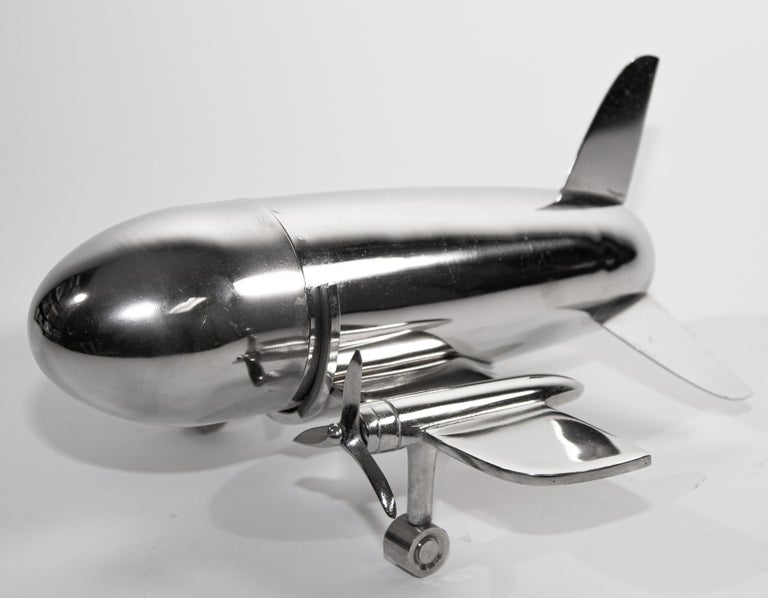Vintage Airplane Form Cocktail Metal Shaker at 1stDibs