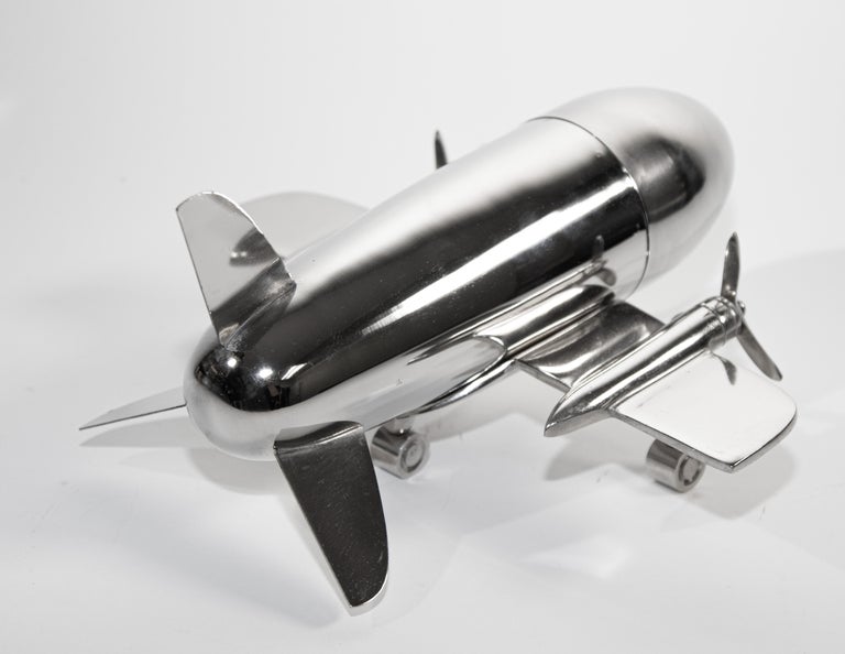 Vintage Airplane Form Cocktail Metal Shaker at 1stDibs