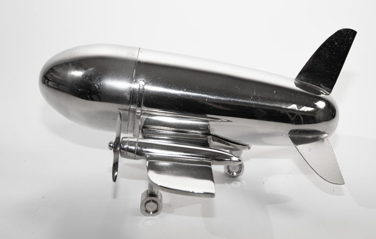 Vintage Airplane Form Cocktail Metal Shaker at 1stDibs