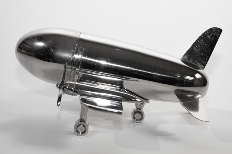 Vintage Airplane Form Cocktail Metal Shaker at 1stDibs