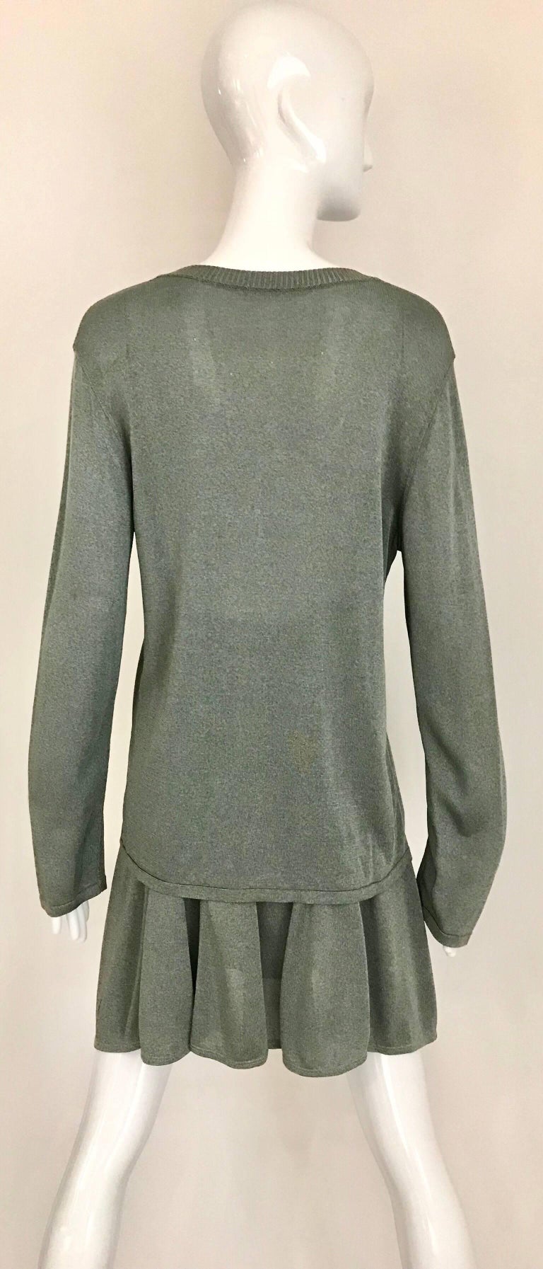 Vintage ALAIA Green Knit Top and Skirt Set For Sale at 1stDibs | knit ...