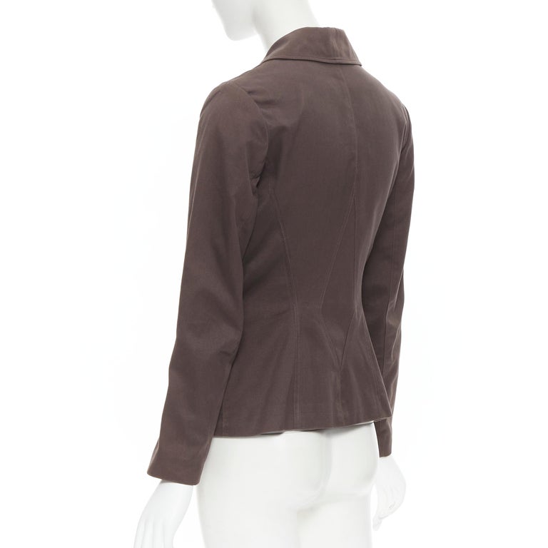 vintage ALAIA grey cotton angular dart bodycon fitted blazer jacket ...