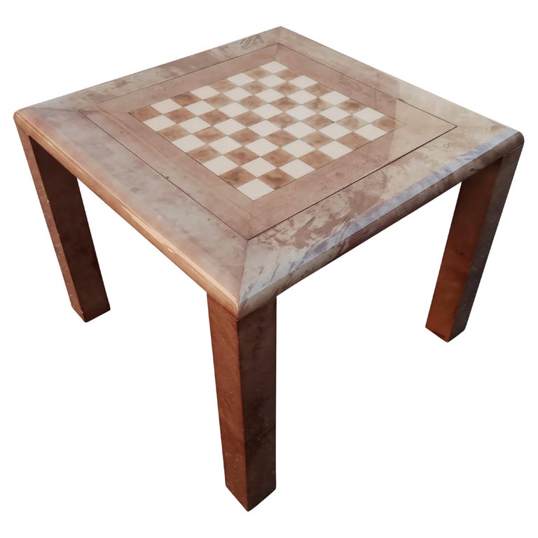 Vintage Aldo Tura Lacquered Goatskin Game Table with Reversable Top at ...