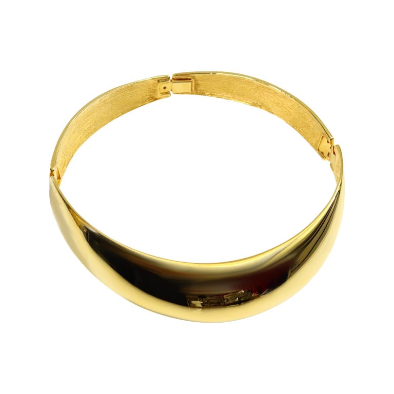 Vintage Alexis Kirk Articulated Gold Tone Choker Necklace Circa 1980s ...