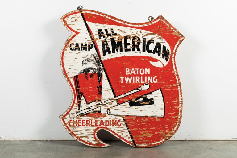 Vintage All American Cheerleading and Baton Twirling Trade Sign For ...