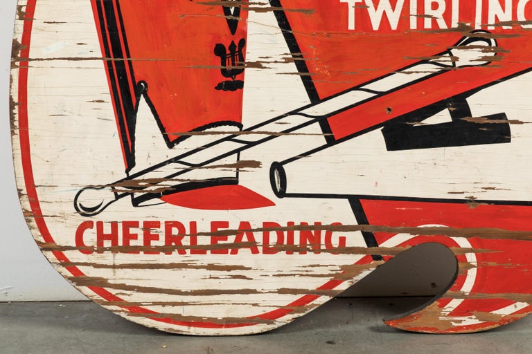 Vintage All American Cheerleading and Baton Twirling Trade Sign For ...