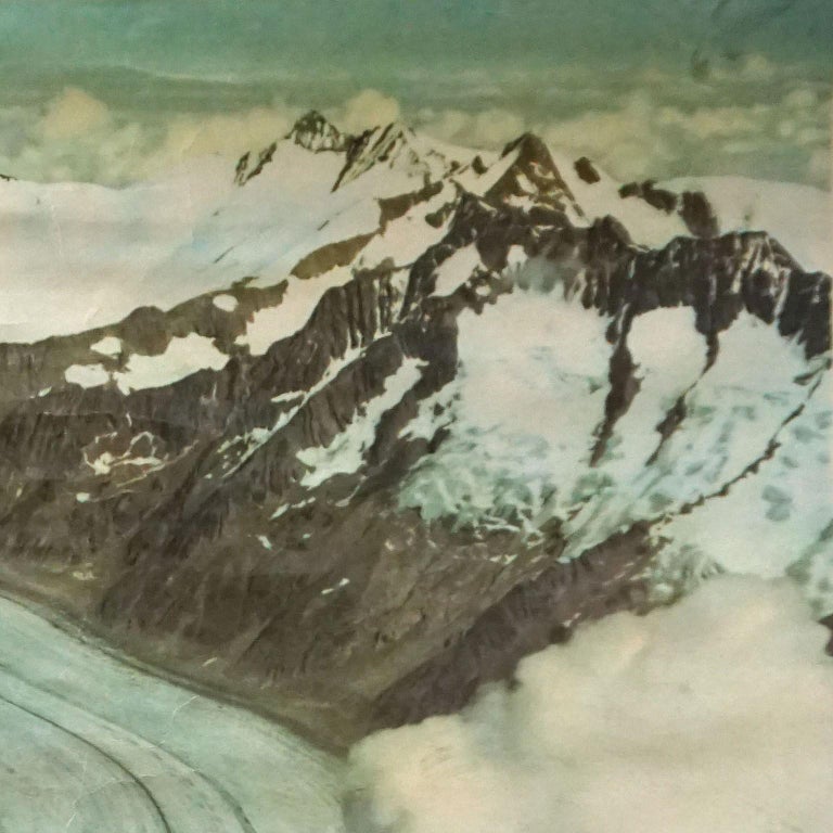 Vintage Alpine Landscape Wallchart Aletsch Swiss Glacier Switzerland ...