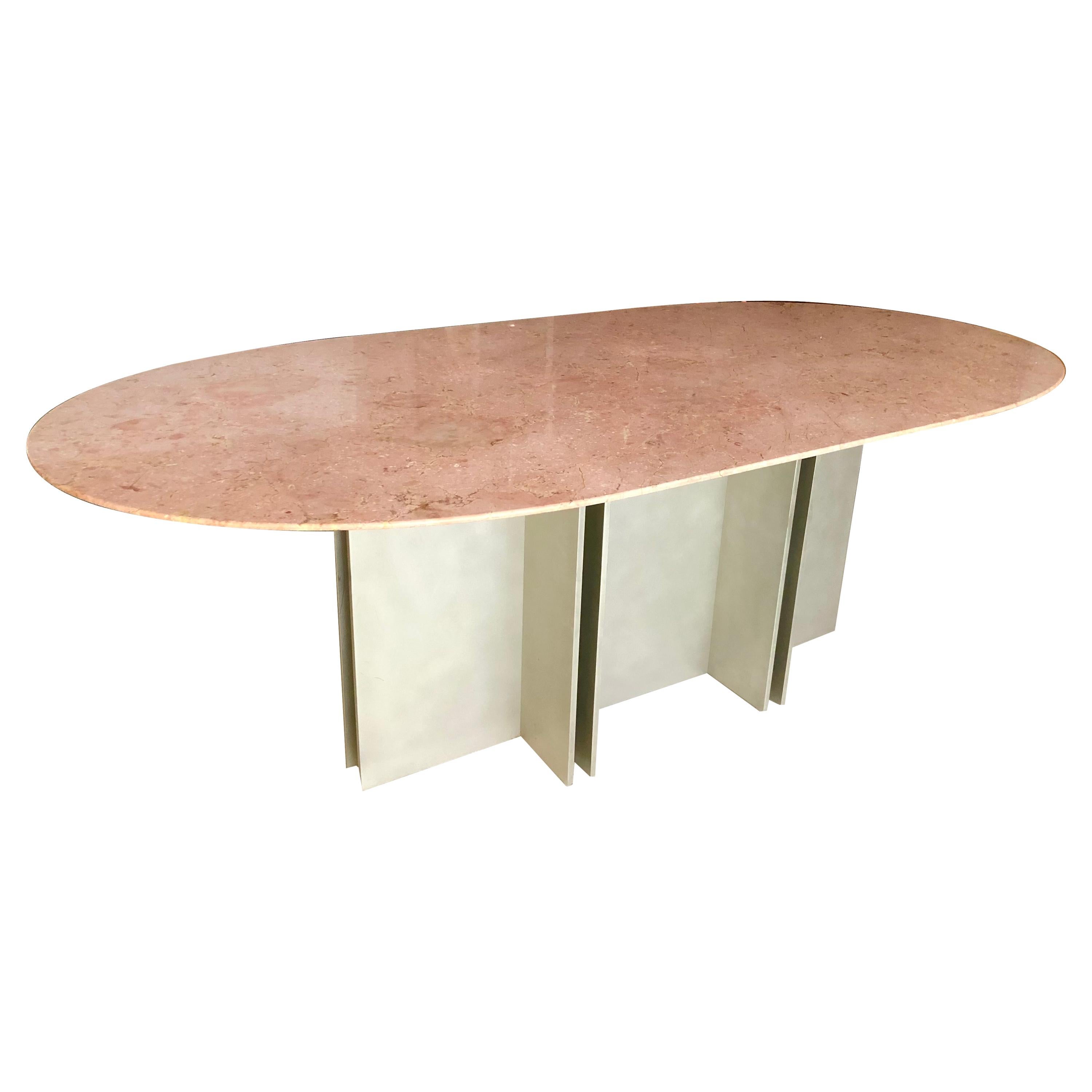 Thayer Coggin Sheath Collection Aluminum Clad Dining Table at 1stDibs