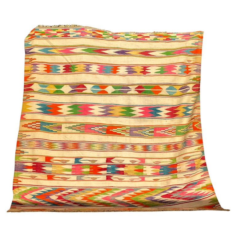 Vintage Amazigh Berber Algerian Multicolored Geometrical Rug Handmade ...