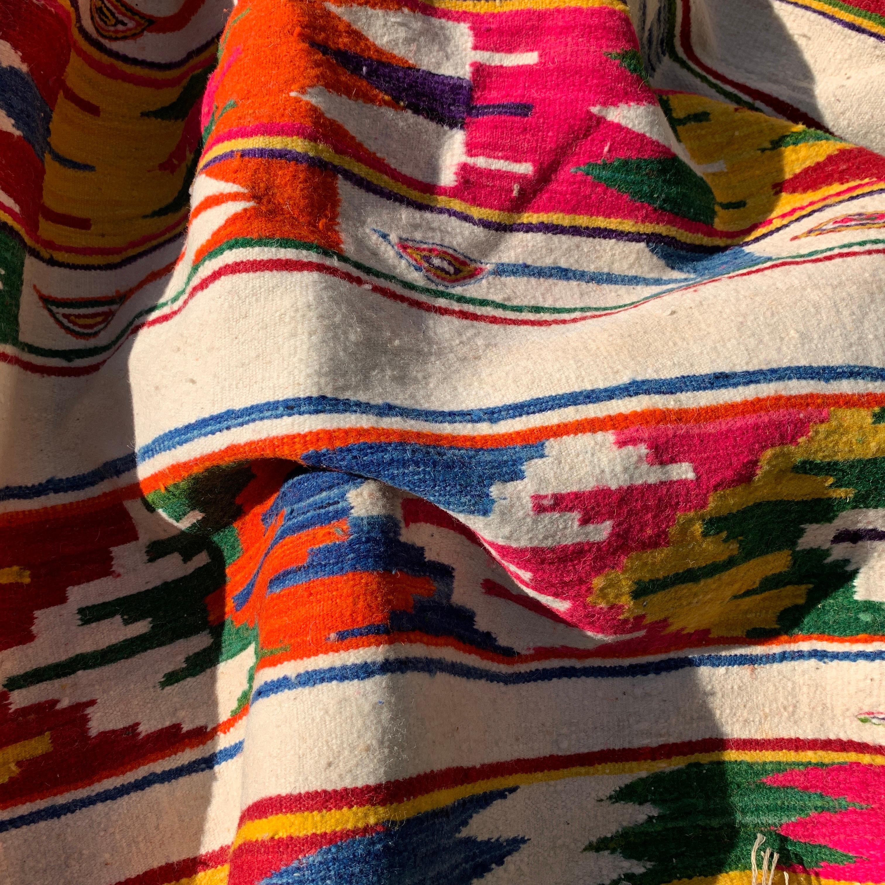 1970S Rug Vintage Berber Rug Handmade Algerian Multicolored Geometrical ...