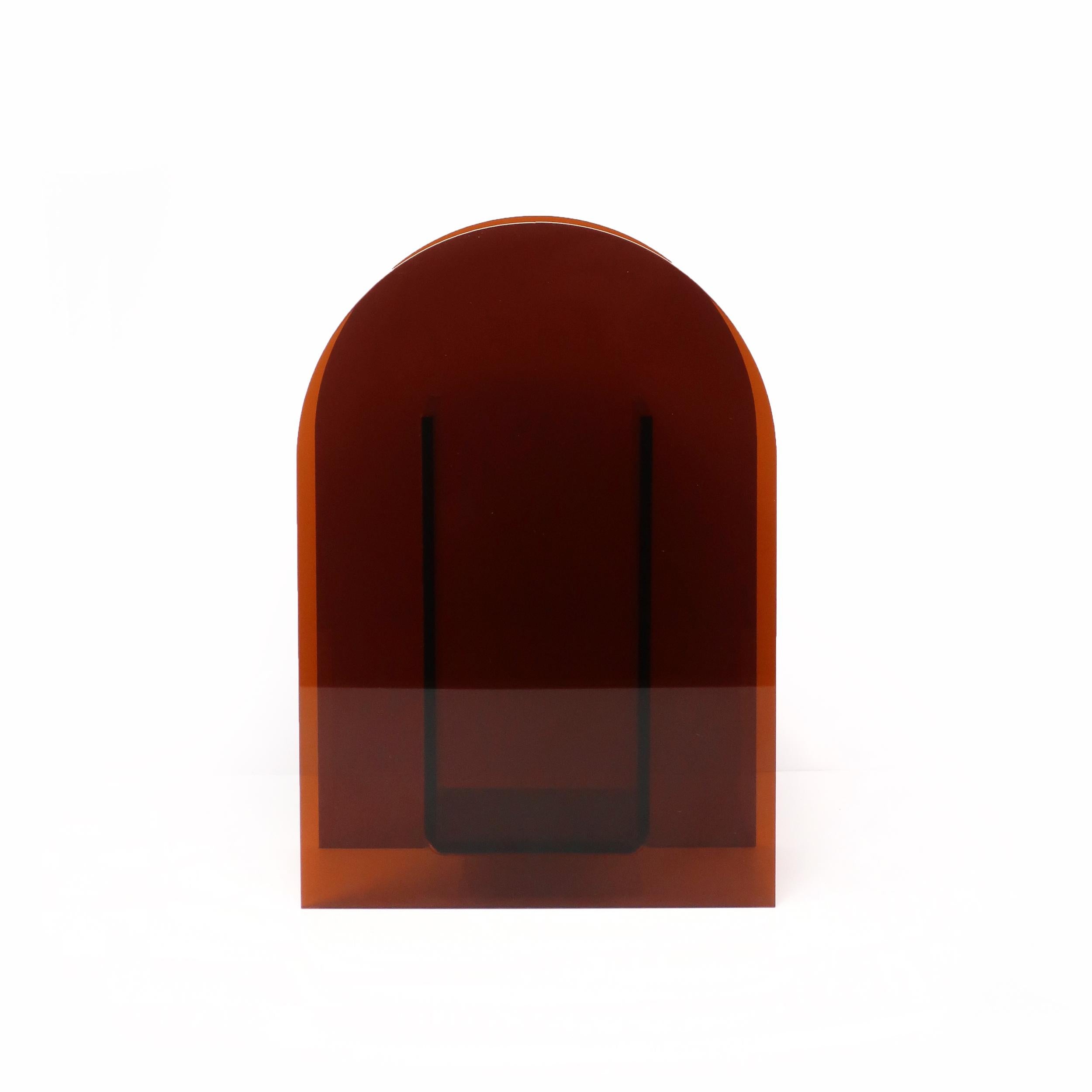 Vintage Amber Lucite Vase at 1stDibs