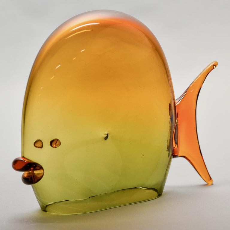 Vintage Amber Ombre Murano Glass Fish at 1stDibs