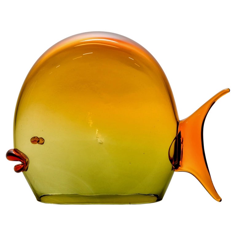 Vintage Amber Ombre Murano Glass Fish at 1stDibs