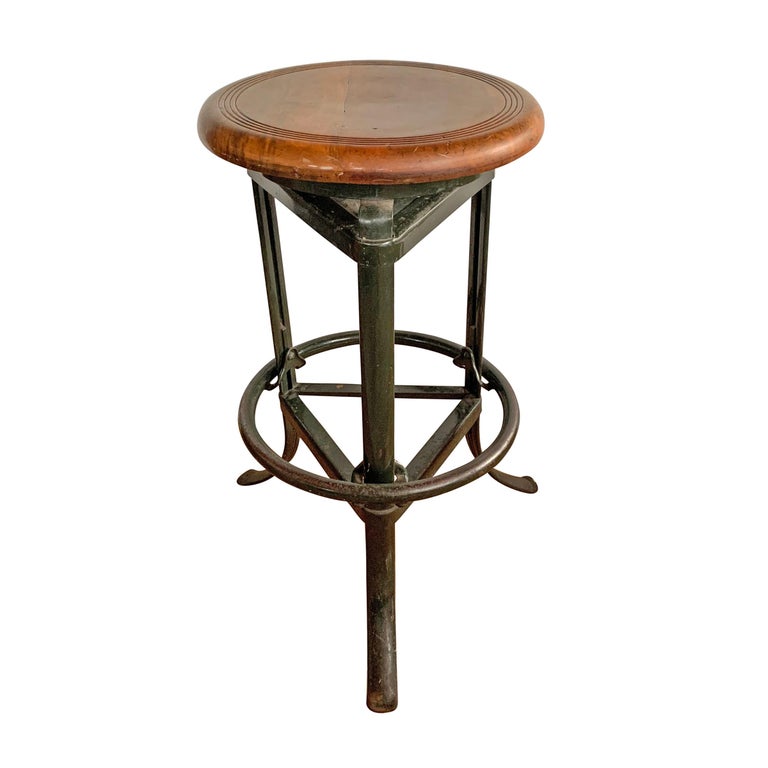 Vintage American Adjustable Industrial Stool at 1stDibs