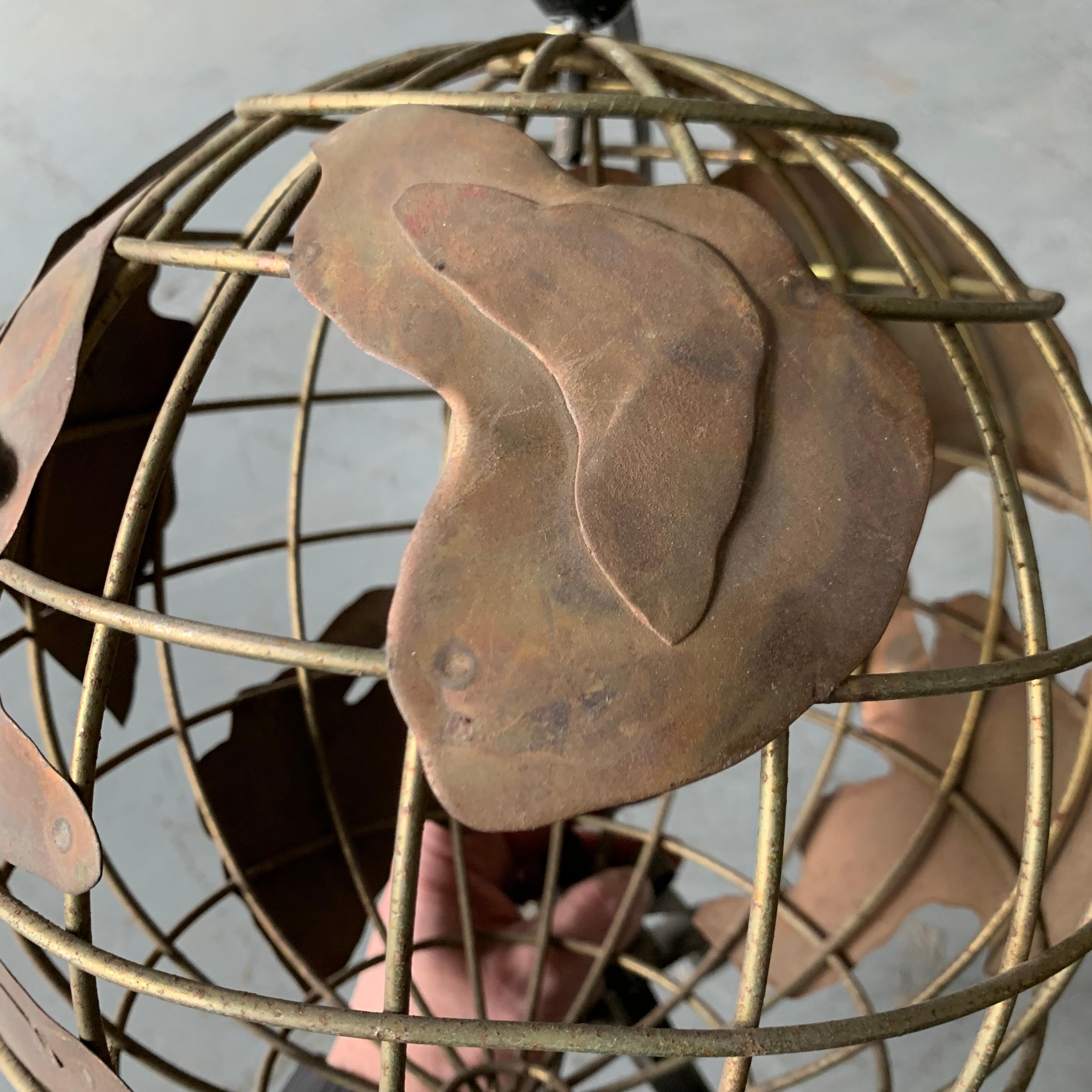Vintage American Brass and Iron Table Globe at 1stDibs | iron globe