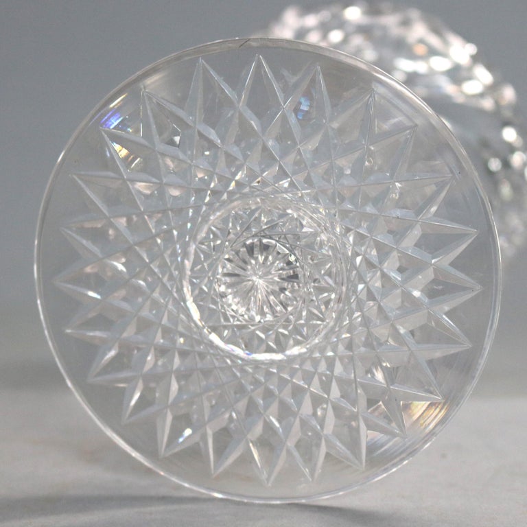 Vintage American Brilliant Cut Glass Tall Floral Compote, circa 1940 ...