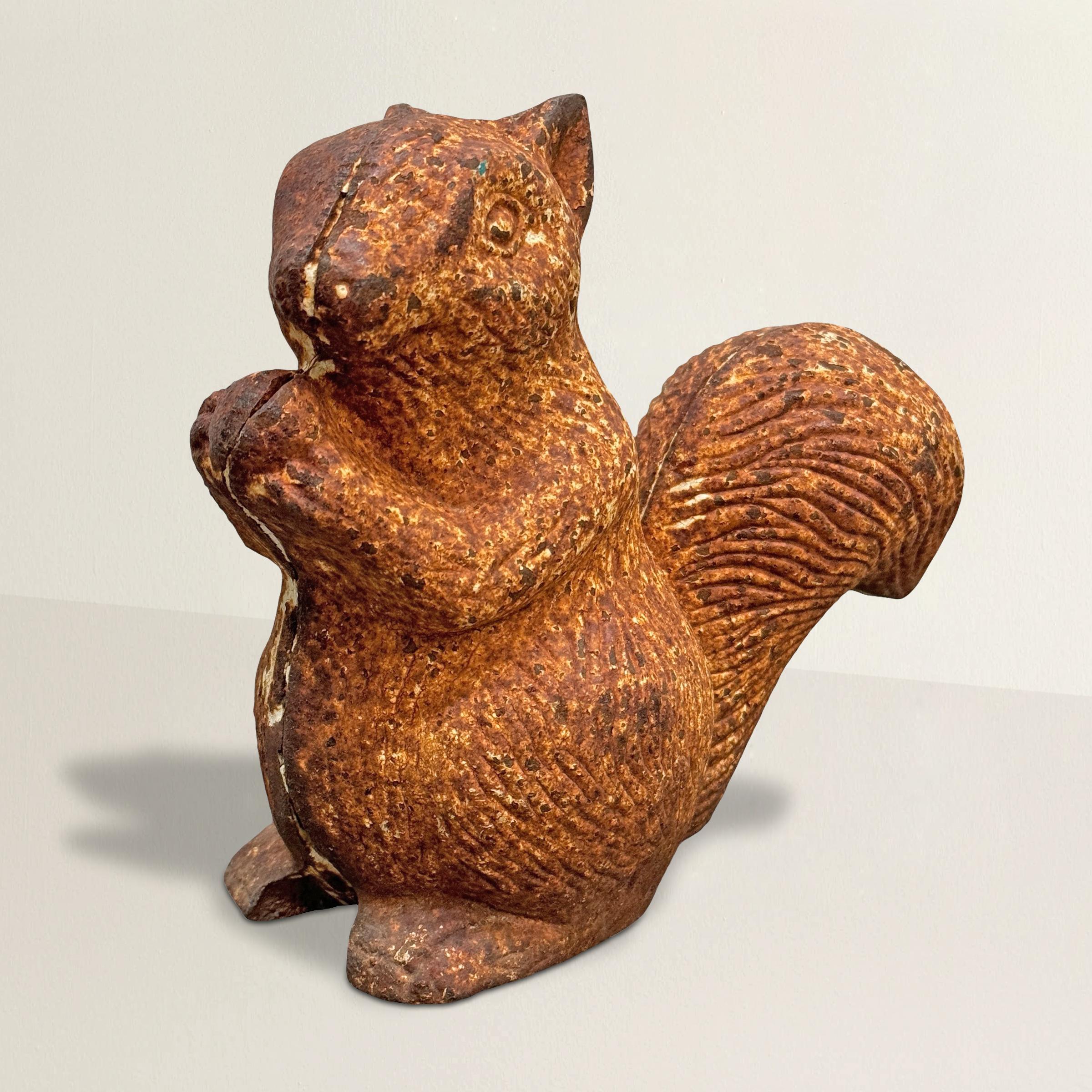 Vintage American Cast Iron Squirrel For Sale at 1stDibs