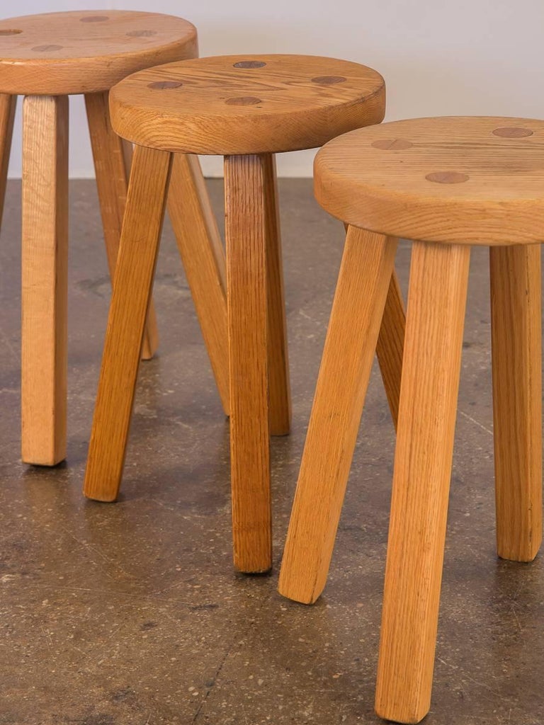 Vintage American Craft Oak Stool For Sale at 1stDibs | craft stool ...