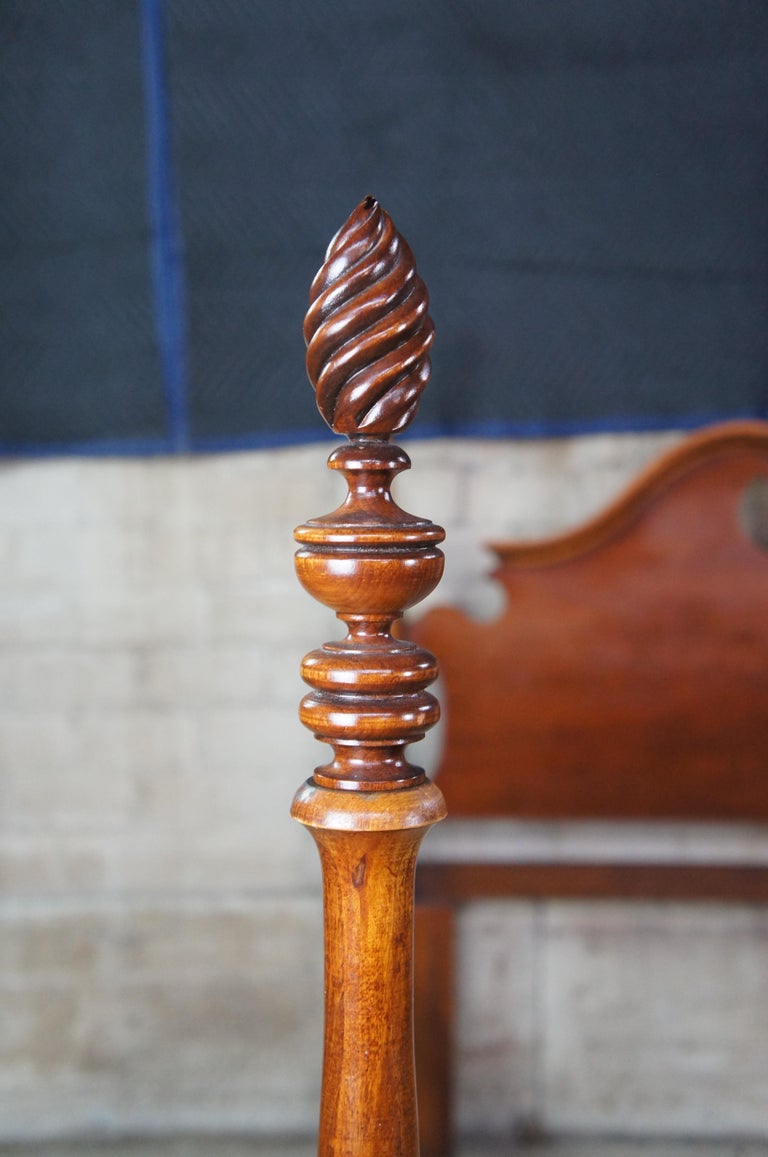 Vintage American Drew Solid Cherry Low Poster Open Pediment Queen Full ...