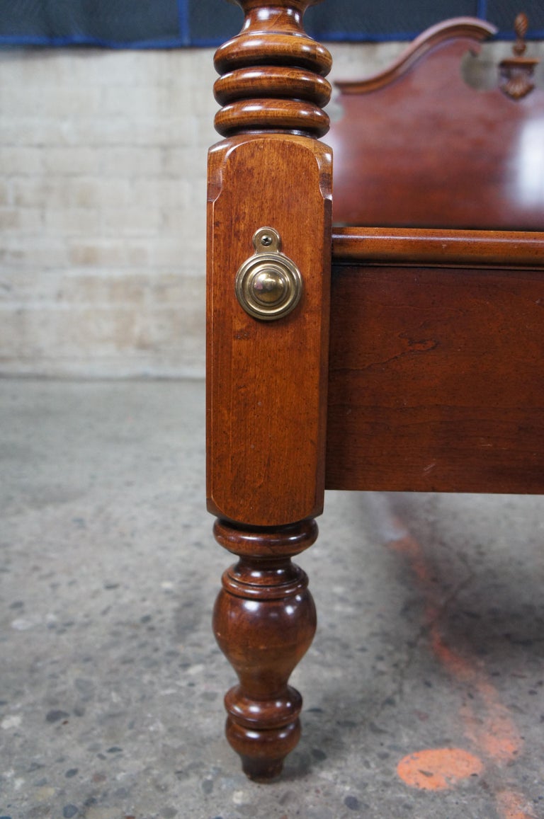 Vintage American Drew Solid Cherry Low Poster Open Pediment Queen Full ...