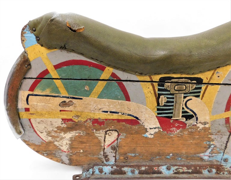 Vintage American Folk Art Carnival Carousel Motorcycle Ride For Sale at ...