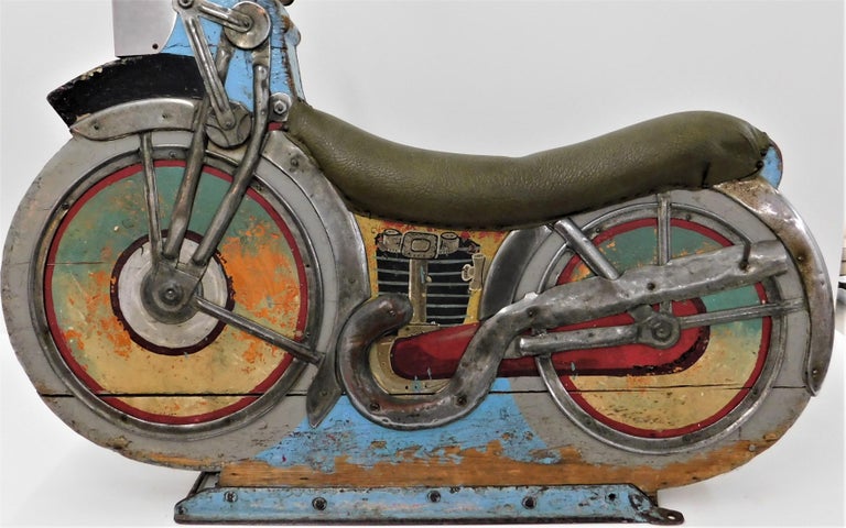Vintage American Folk Art Carnival Carousel Motorcycle Ride For Sale at ...