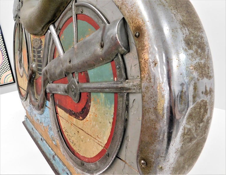 Vintage American Folk Art Carnival Carousel Motorcycle Ride For Sale at ...