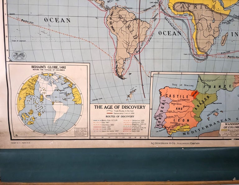 Vintage American History Wall Chart For Sale at 1stDibs