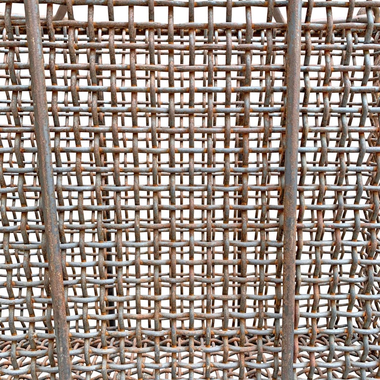 Vintage American Industrial Woven Wire Basket at 1stDibs