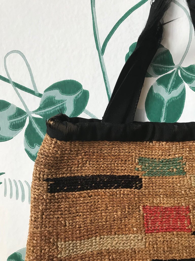 Vintage Decorative Native American Corn Husk Bag, American Late 19th ...