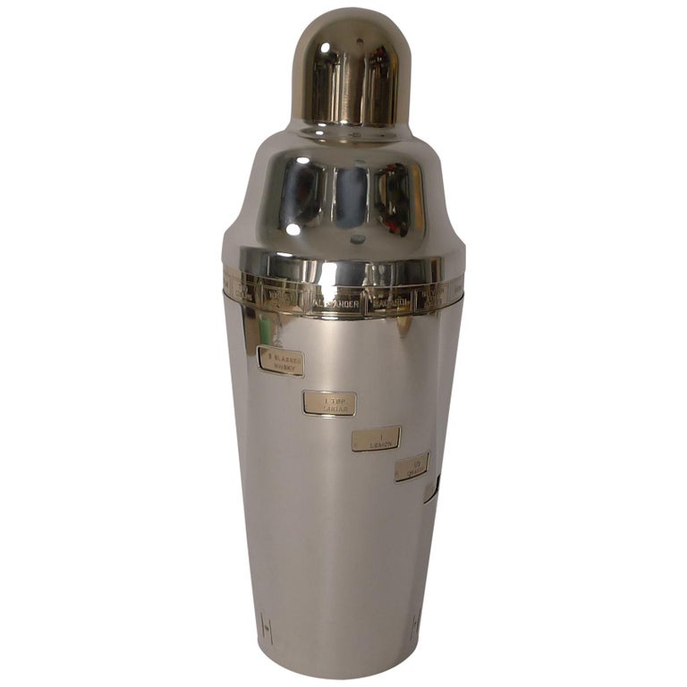 Vintage American Napier Recipe Cocktail Shaker, circa 1930s at 1stDibs