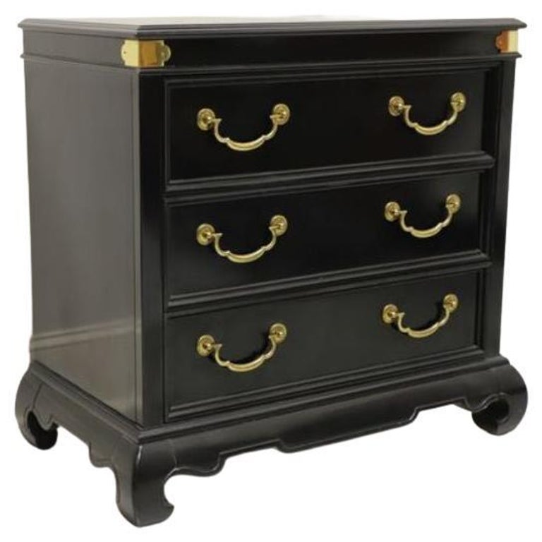 AMERICAN OF MARTINSVILLE Vintage Asian Chinoiserie Black Lacquer ...