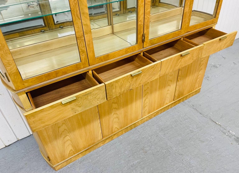 Vintage American of Martinsville Burled Breakfront For Sale at 1stDibs