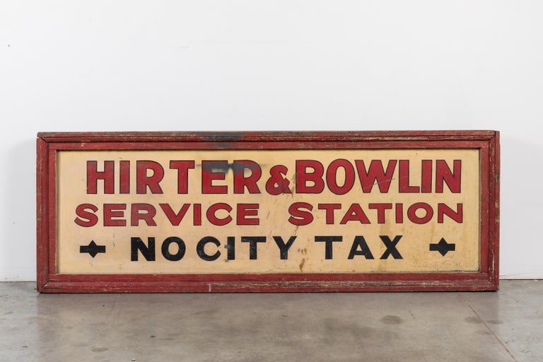 Vintage American Service Station Wood Sign Original Red Paint For Sale ...