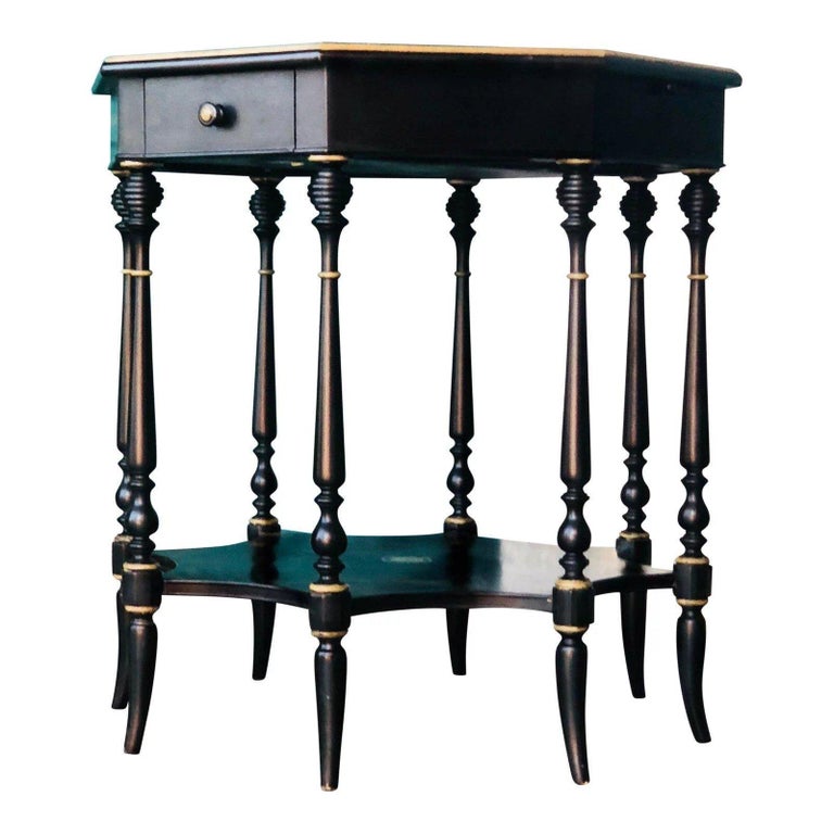 Vintage Americana Thomasville Ernest Hemingway Ebonized Gilt Table ...