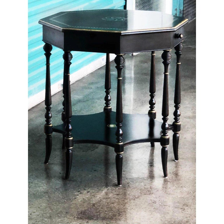 Vintage Americana Thomasville Ernest Hemingway Ebonized Gilt Table ...