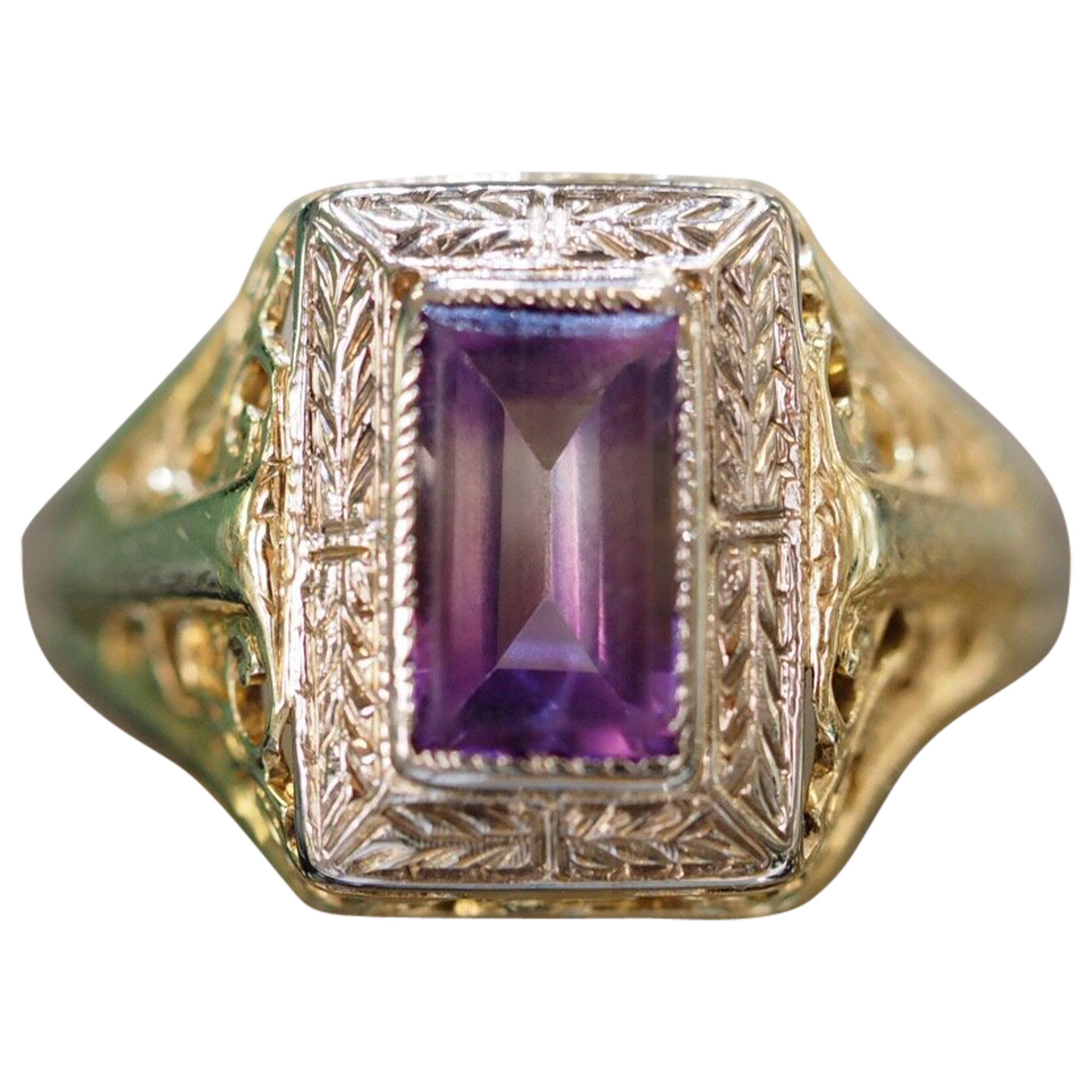 Antique Amethyst Gold Ring at 1stdibs