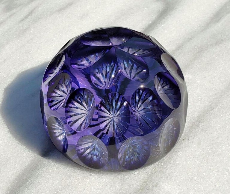 Vintage Amethyst Crystal Paperweight by Webb Corbett of England at ...