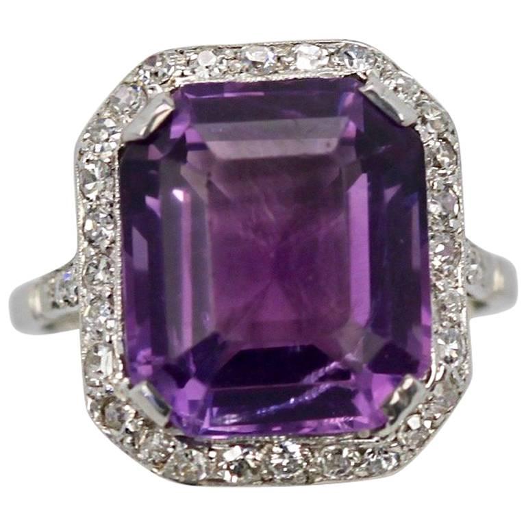 Vintage Amethyst Diamond Ring Platinum at 1stDibs | amethyst platinum ...