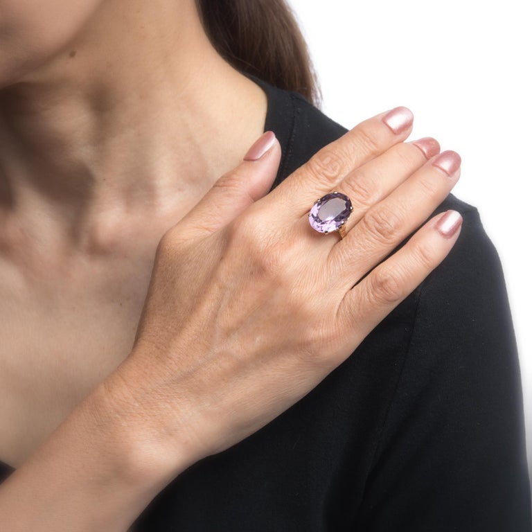 Vintage Amethyst Ring 9 Karat Gold Large Cocktail English Estate Fine ...