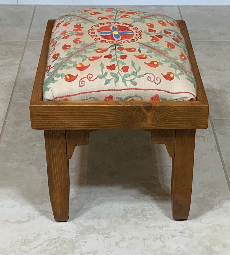 Vintage Amish Suzani Hand Crafted Foot Stool For Sale at 1stDibs ...