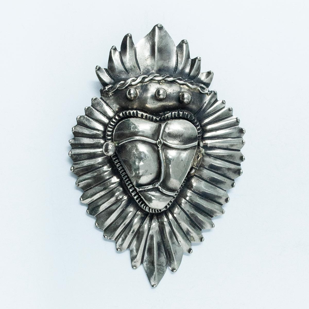 Vintage Anabel Higgins Silver Milagro Hinged Heart Brooch For Sale at ...