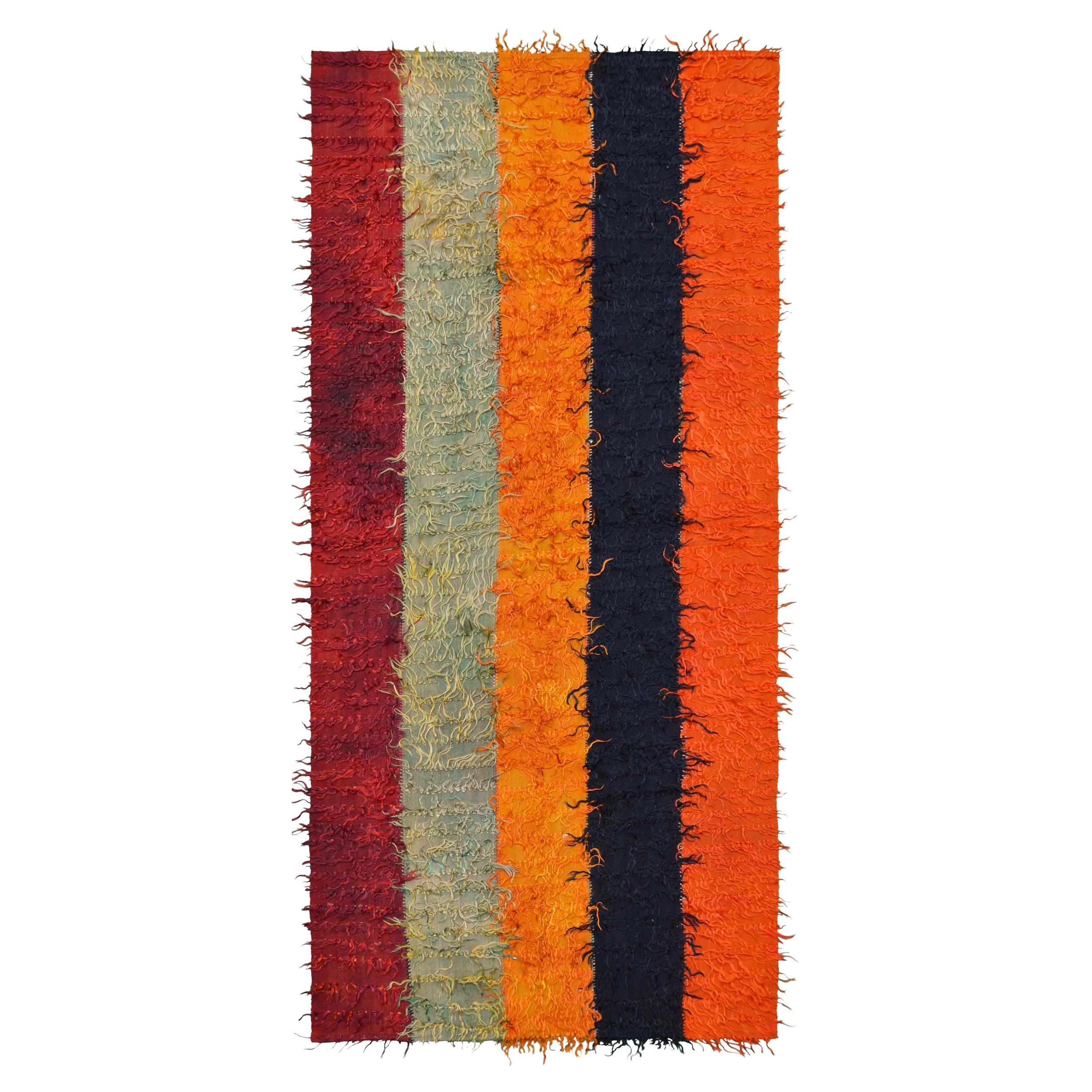 Anatolian Kelim in Rich Blue Hues, Handspun Yarn, Contemporary Design ...