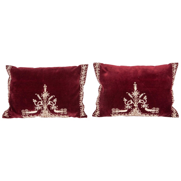 Vintage Anatolian Velvet Pillow Cases, Mid-20th Century For Sale at 1stDibs