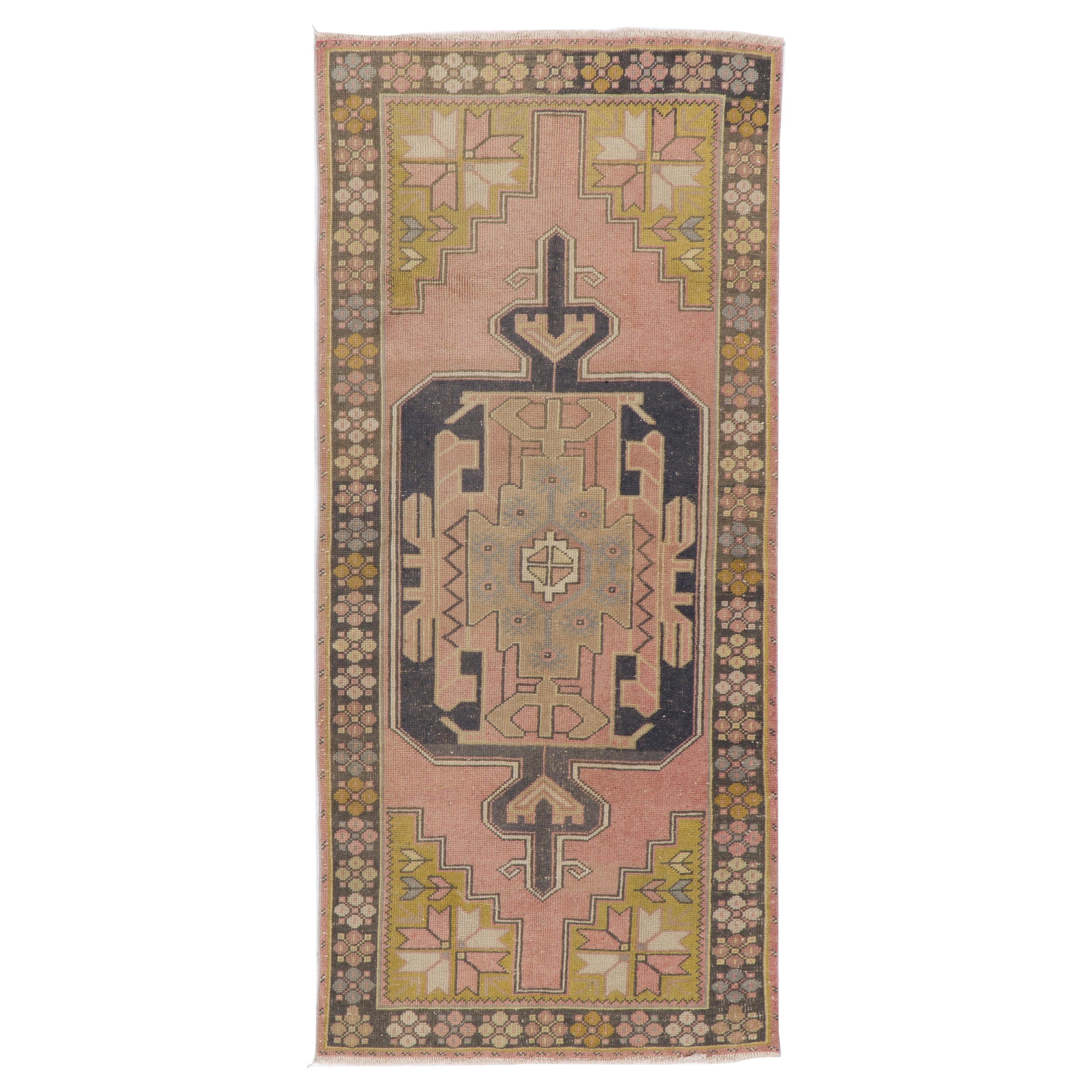 Hand-Knotted Turkish Bakhtiari Area Rug For Sale at 1stDibs