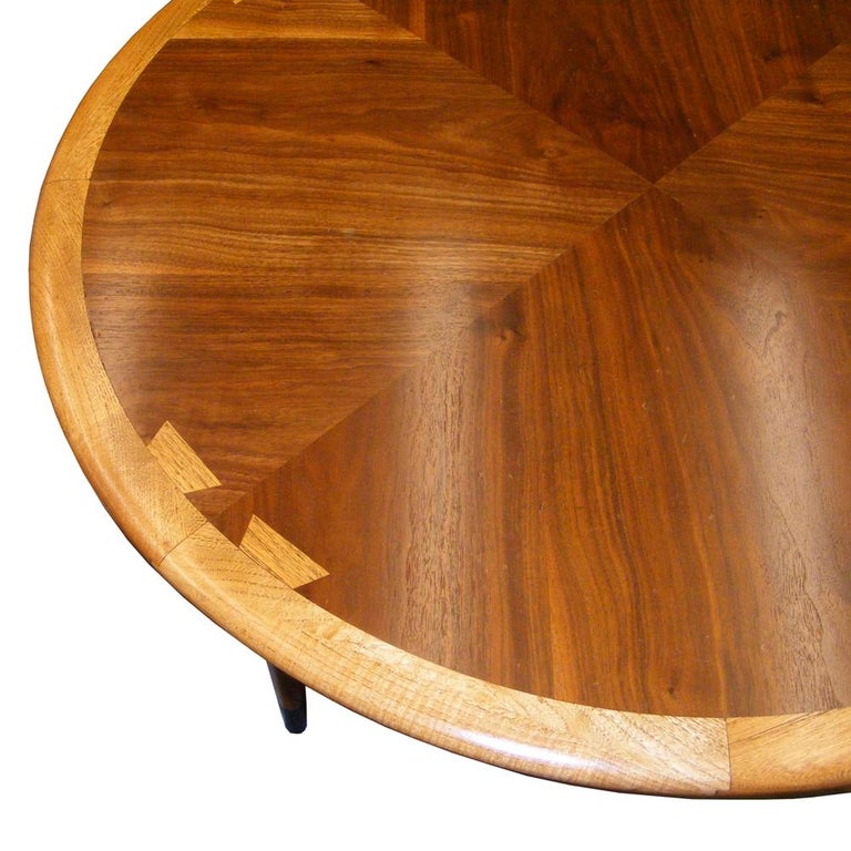 Vintage Andre Bus for Lane Acclaim Round Walnut Coffee Table at 1stDibs